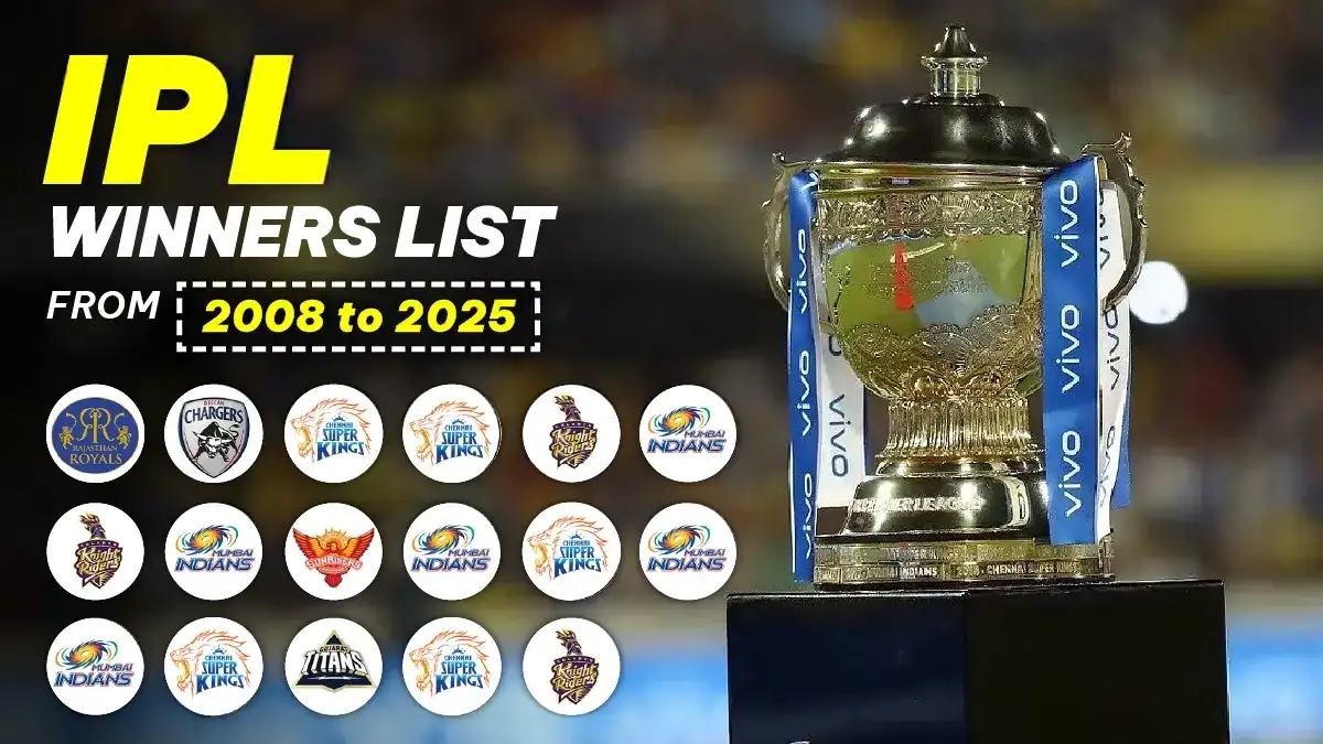 IPL Trophy Winners & Runners up List From 2008 to 2025